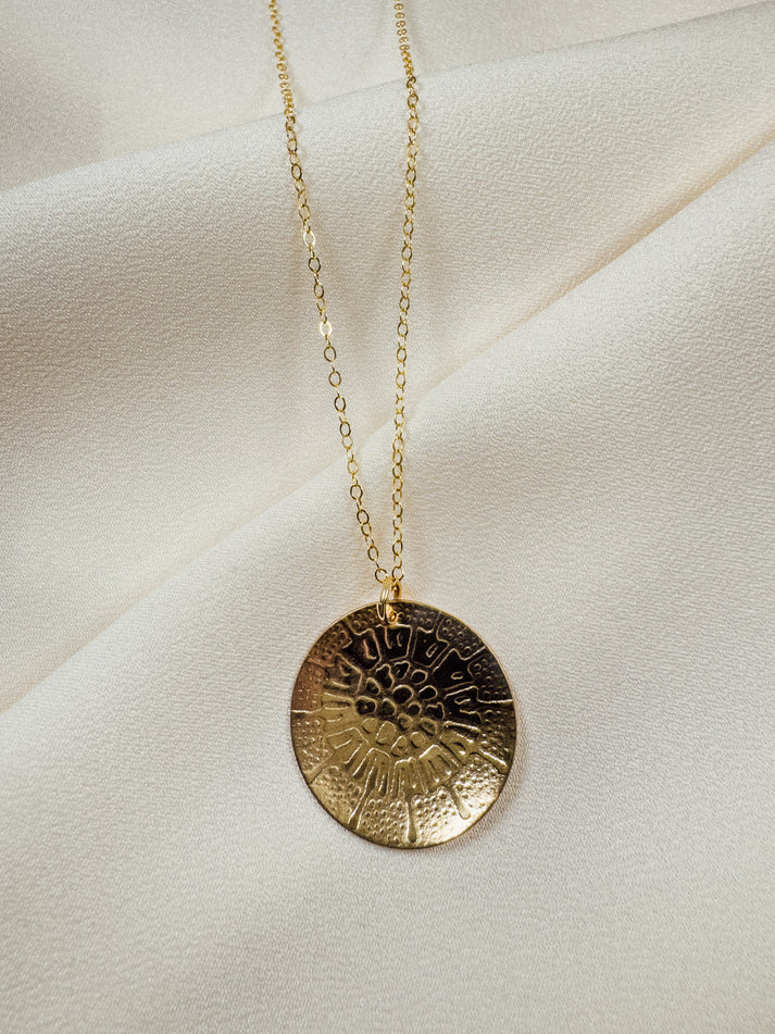 Gold-Filled Disk with Compass Texture | Sally Hoffman Designs
