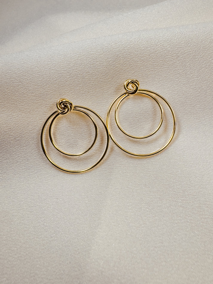 Gold-Filled Double Circles with Love Knot Post Earrings | Sally Hoffman ...